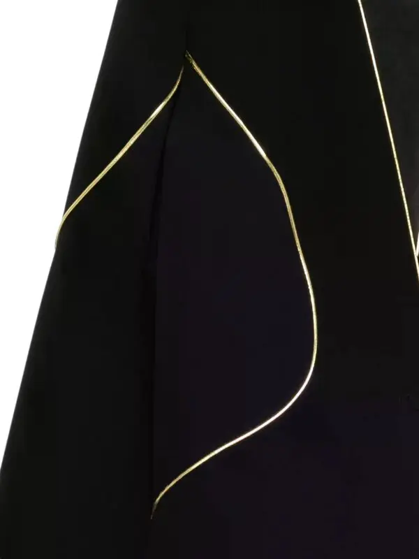 Marina Rinaldi Pietre Piped-trim Collarless Blazer