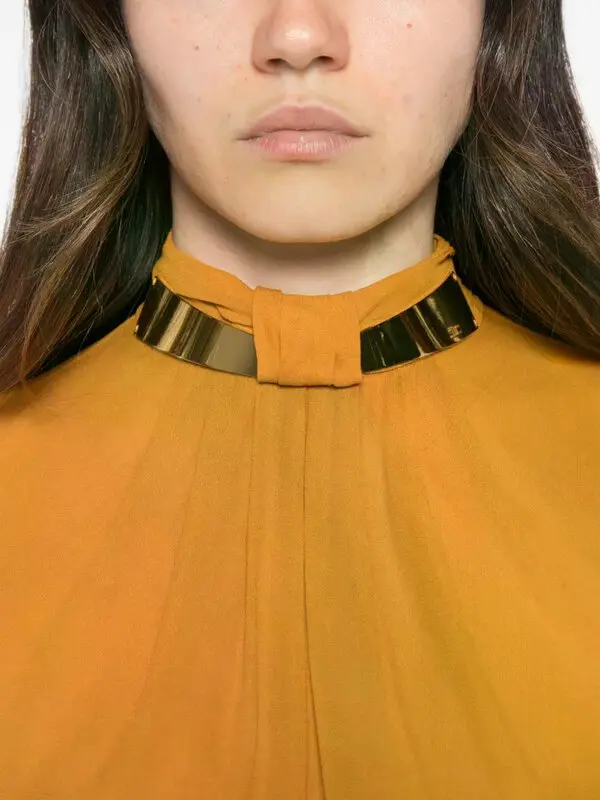 Elisabetta Franchi Gold-tone Plaque Blouse
