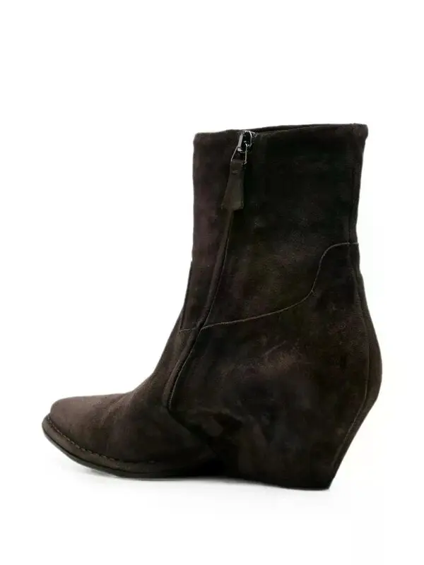 DEL CARLO Suede Pointed-toe Ankle Boots