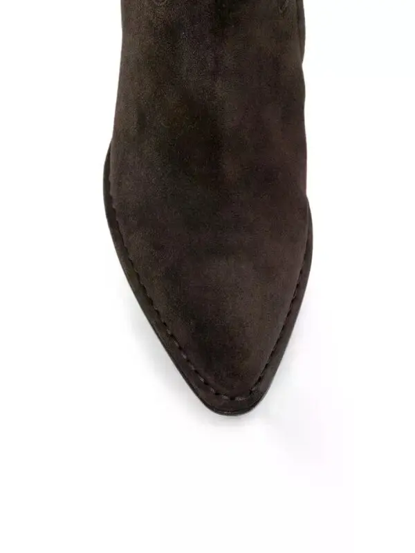 DEL CARLO Suede Pointed-toe Ankle Boots