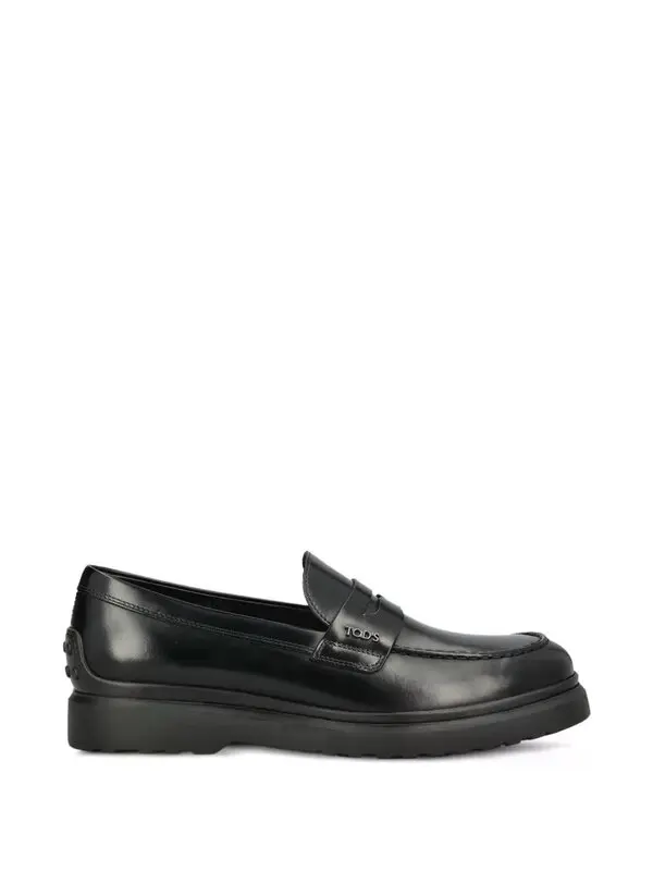 TOD'S Logo-plaque Penny Loafers - Black