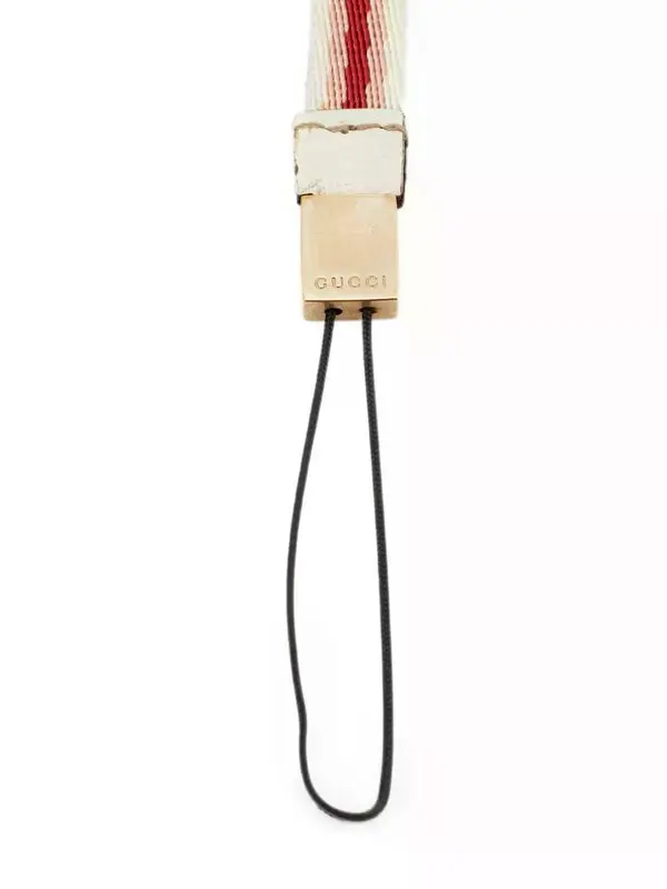 Gucci Striped Canvas Phone Strap - Neutrals