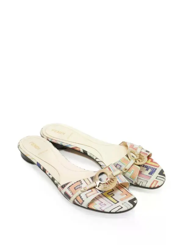 Fendi Ff Motif Buckle Flat Sandals