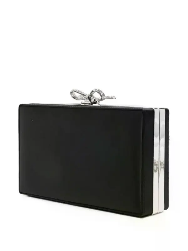 SELF-PORTRAIT Bow-embellished Crystal-embellished Clutch Bag