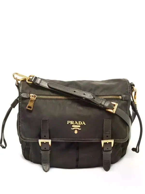 Prada Tessuto Double-buckle Messenger Bag