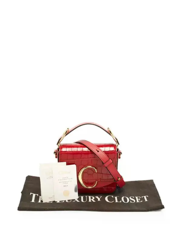Chloé Mini Croc-embossed Mini Bag - Red