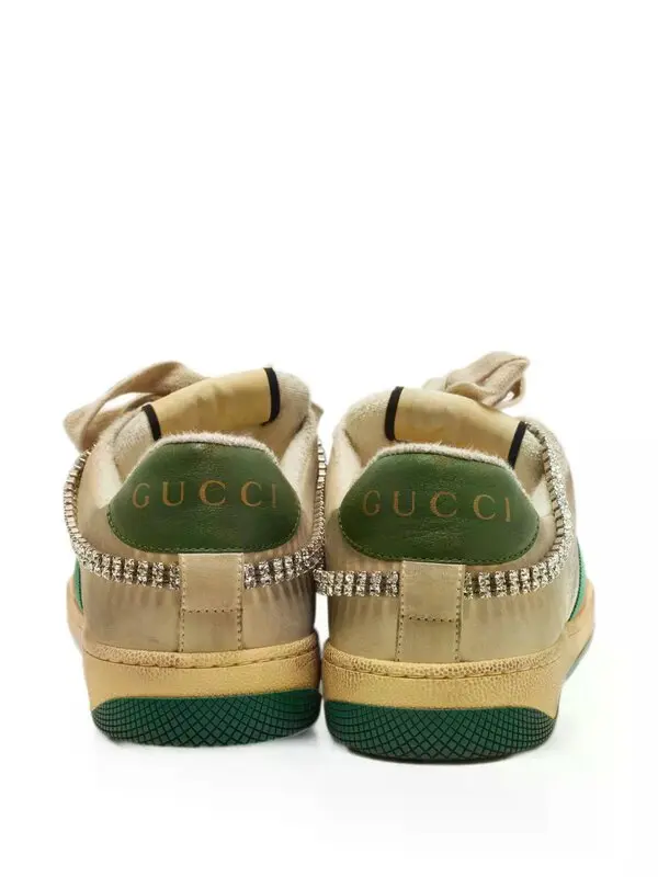 Gucci Beige Leather Embellished Sneakers