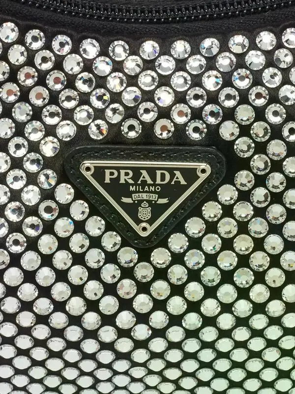 Prada 2000 Re-edition Crystal-embellished Shoulder Bag