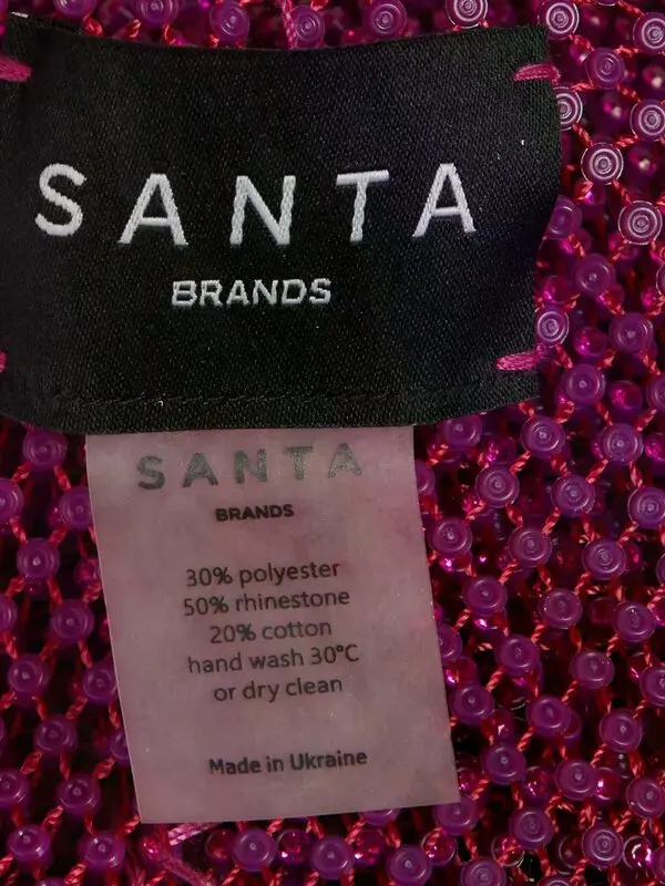 SANTA BRANDS Mesh Rhinestone Embellished Trousers Set