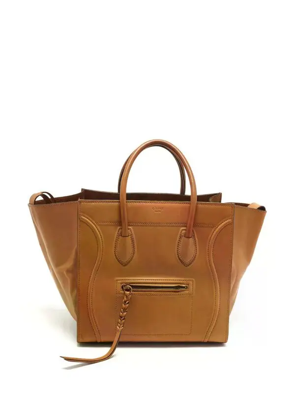 Celine Leather Luggage Tote Bag - Brown