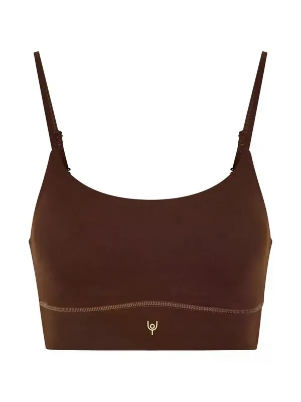 NOW YOU LIVE Leamington Logo-printsport Bra - Brown