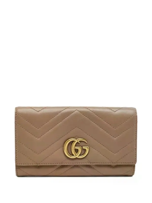 Gucci Gg Marmont Matelassé Wallet - Neutrals