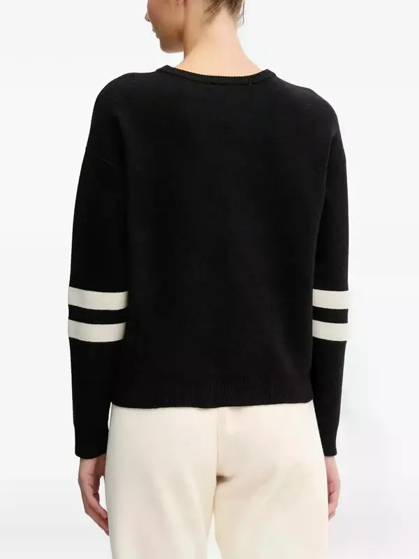 Dkny Crew-neck Stripe-detail Sweater