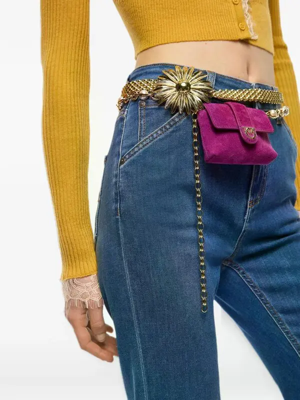Pinko Flared-leg Jeans With Classic Five Pockets And Pressed Crease