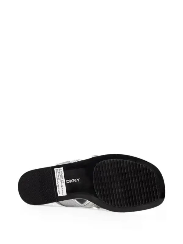 Dkny Cerelia Logo-embroidered Crossover-strap Slides
