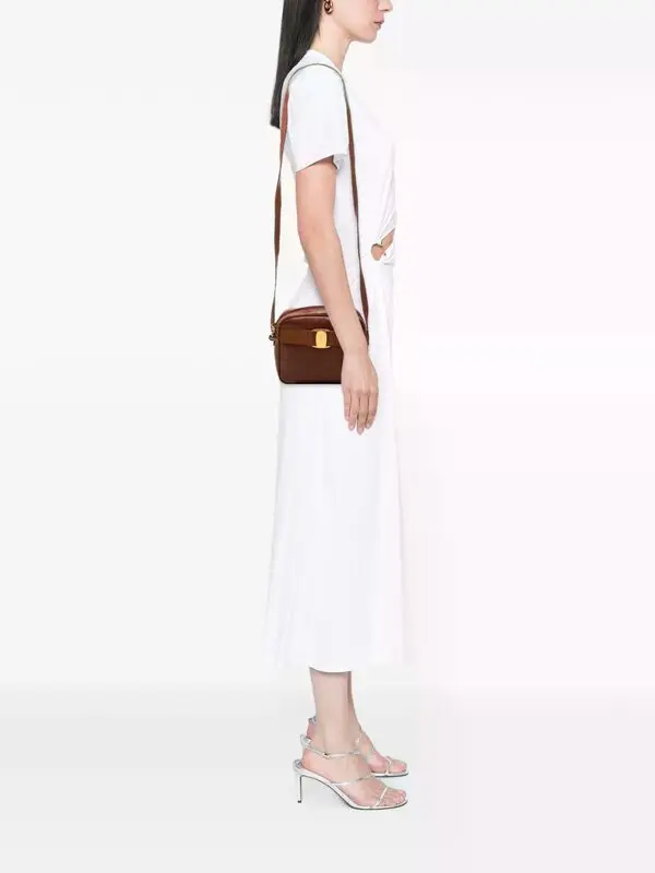 FERRAGAMO Lizard Embossed Leather Crossbody Bag