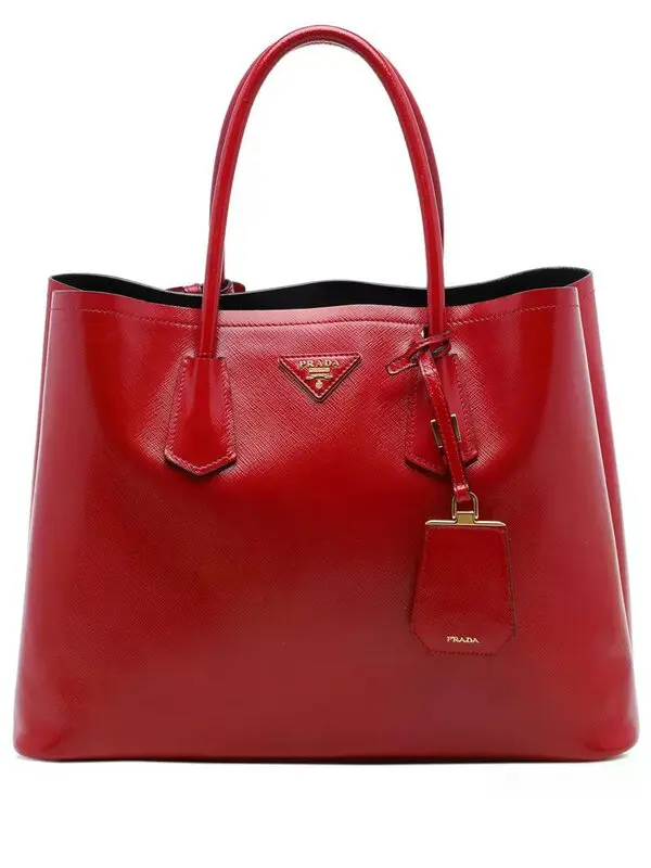 Prada 2010-2026 Medium Saffiano Vernice Double Satchel