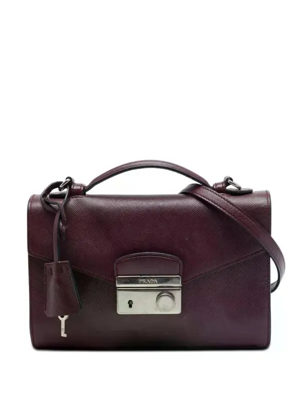 Prada 2010-2026 Saffiano Lux Sound Lock Satchel