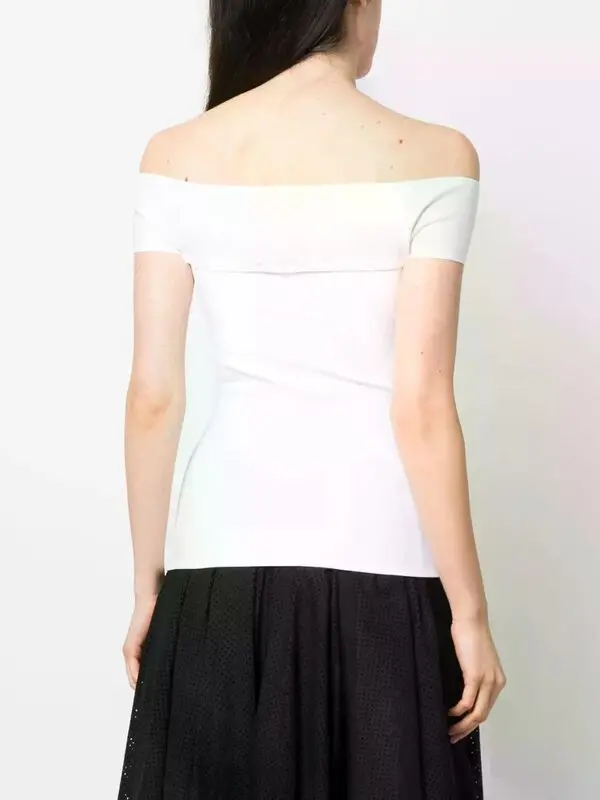 Philosophy Di Lorenzo Serafini Off-shoulder Short-sleeve Top - White