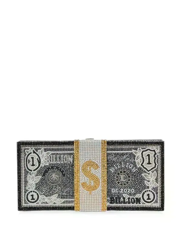 Judith Leiber Stack Of Cash Billions Crystal-embellished Money-stack Clutch Bag - Black