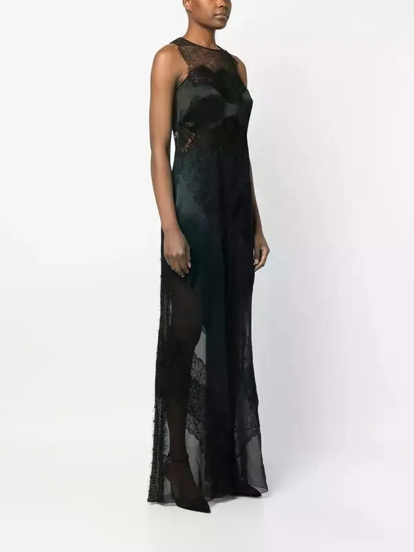 Alberta Ferretti Lace-panelled Silk Jumpsuit