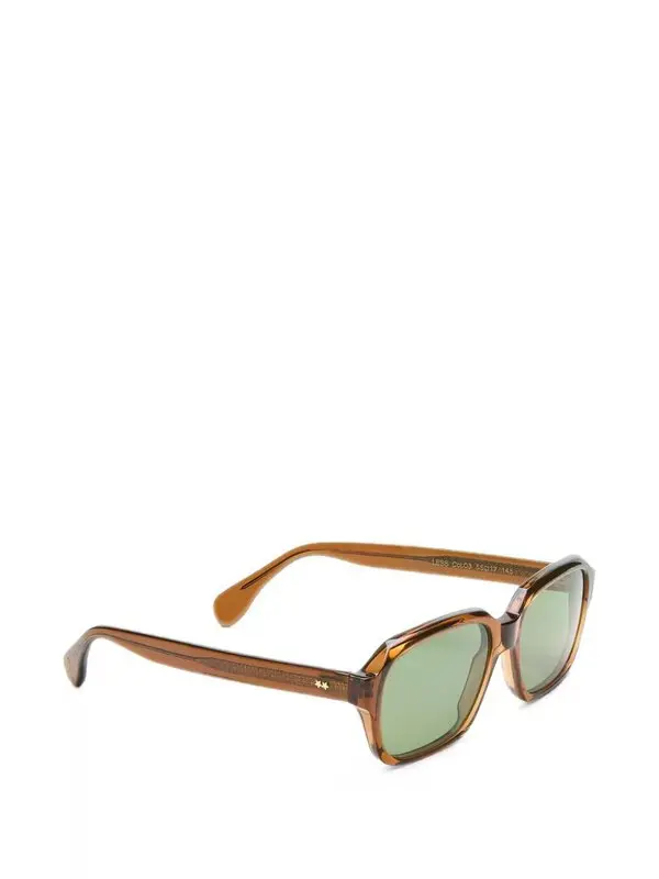 FORTELA Square-frame Sunglasses With Engraved Arms - Brown