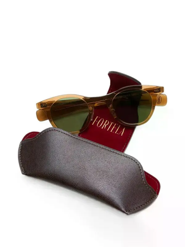 FORTELA Square-frame Sunglasses With Engraved Arms - Brown