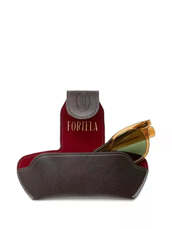FORTELA Square-frame Sunglasses With Engraved Arms - Brown