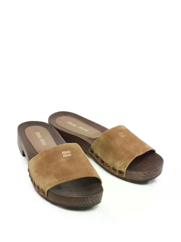 Miu Miu Studded Leather Clogs