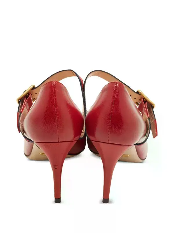 Gucci Sylvie Mary Jane Pumps - Red