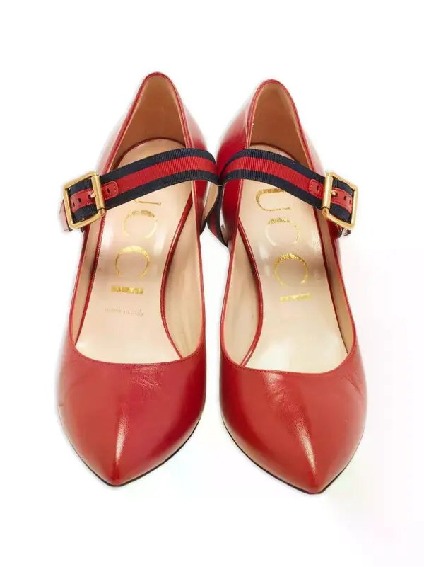 Gucci Sylvie Mary Jane Pumps - Red