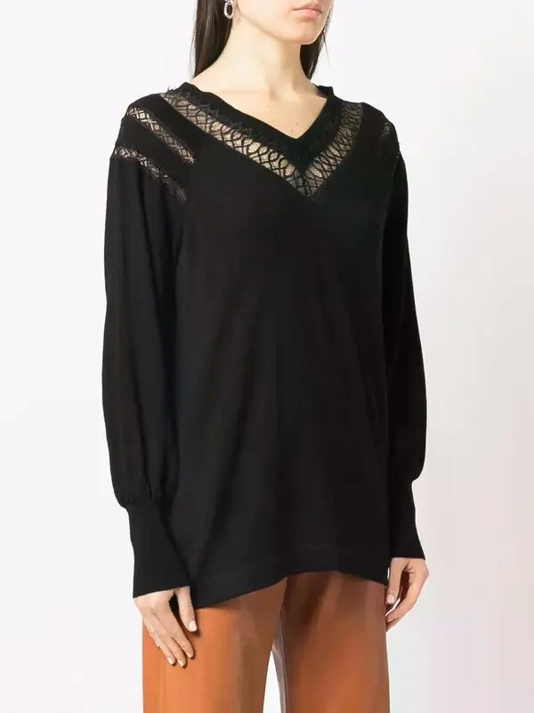 Alberta Ferretti Mesh-insert Knitted Top