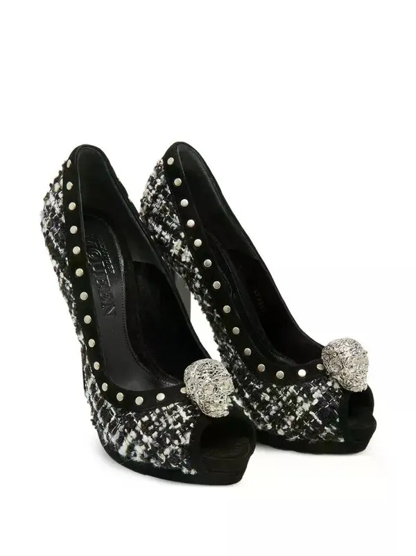 Alexander McQueen Skull Embellished Peep-toe Pumps