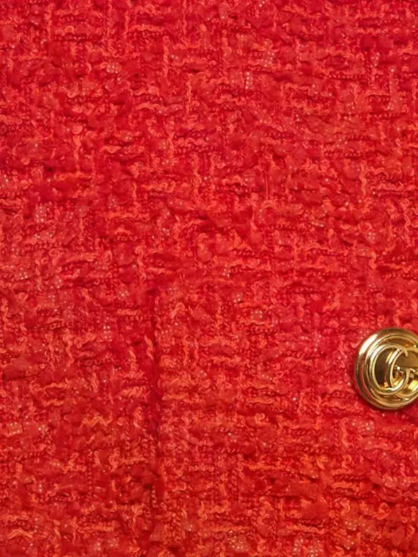Gucci Tweed Collarless Button-front Jacket