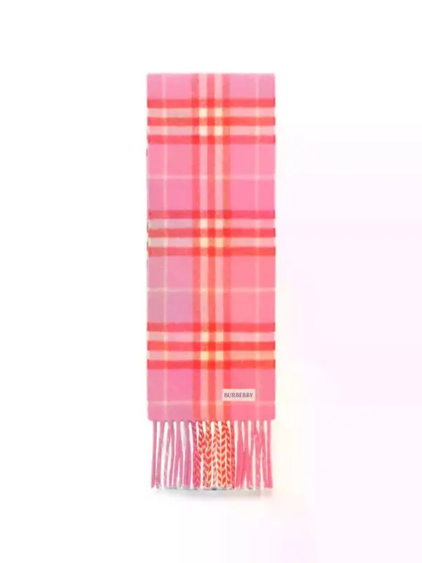 Burberry Narrow Check Cashmere Scarf - Pink