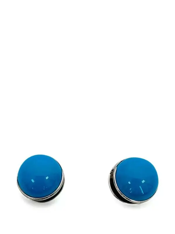 Alaïa Sphere Enamel Earrings - Silver