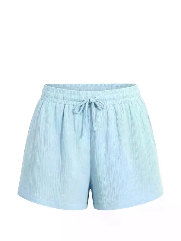 Seafolly Crinkle-texture Drawstring Shorts - Blue