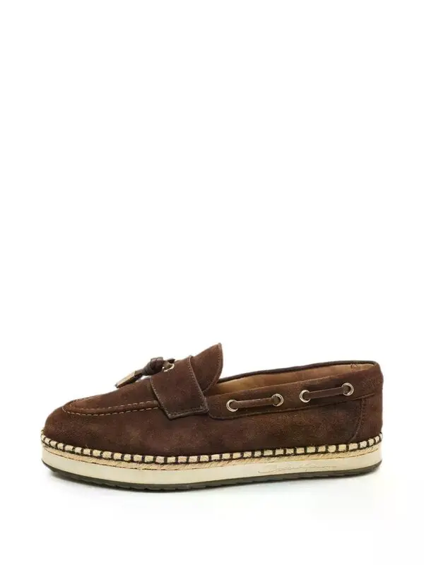 Dolce & Gabbana Suede Espadrille Loafers - Brown