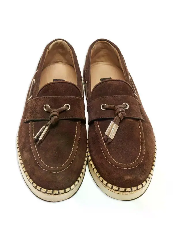 Dolce & Gabbana Suede Espadrille Loafers - Brown