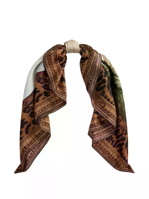 Ralph Lauren Scenic-print Silk Scarf - Brown