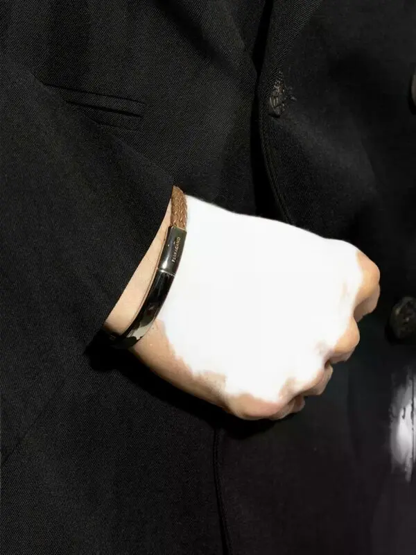 FERRAGAMO Gancini Braided-leather Bracelet