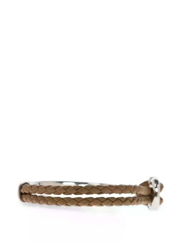 FERRAGAMO Gancini Braided-leather Bracelet