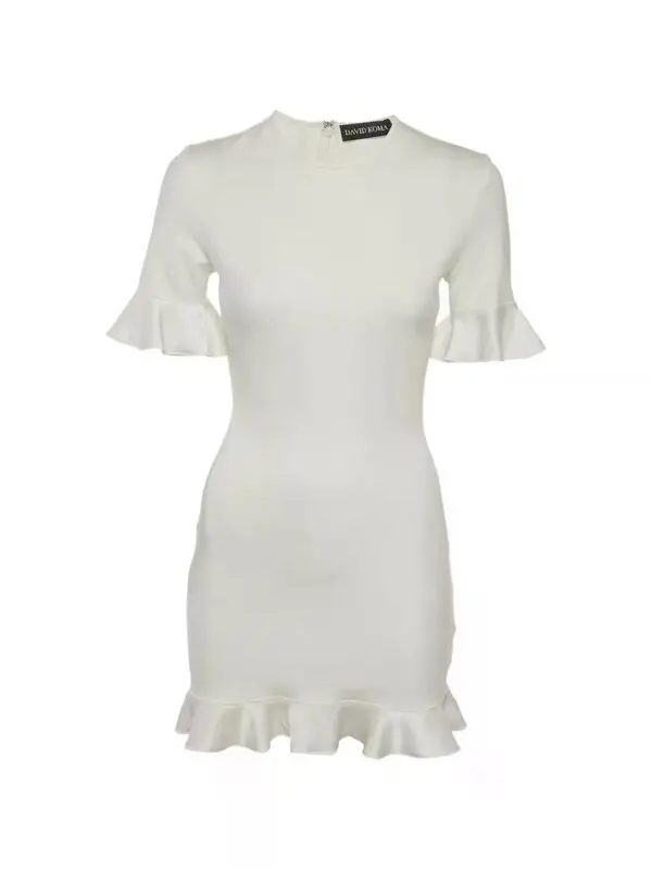 David Koma Ruffled Cut-out Midi Dress - White