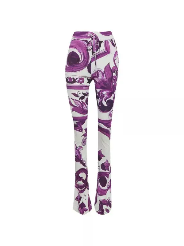 Dolce & Gabbana Majolica-print Flared Trousers