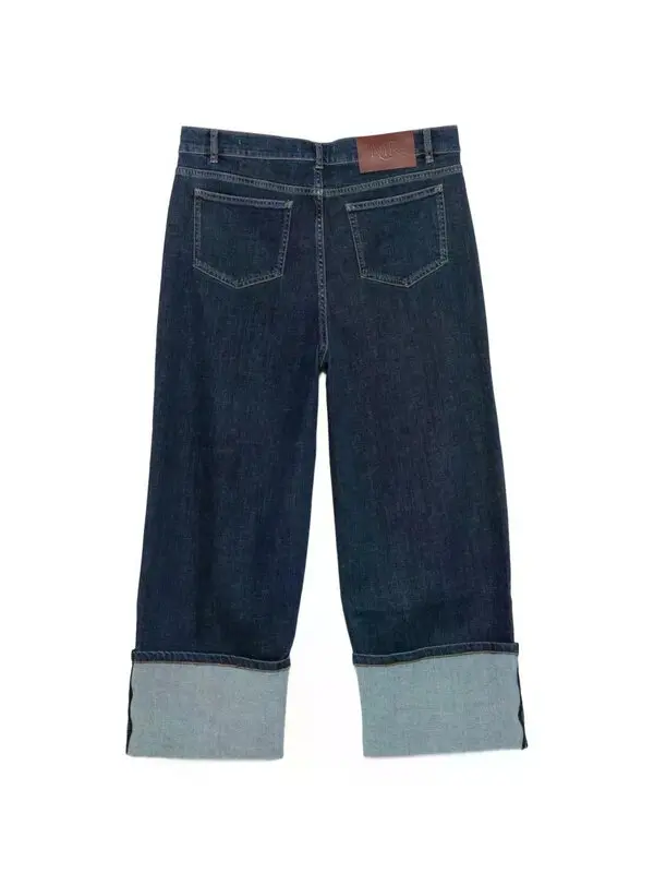 Marina Rinaldi Paste Cuffed-hem Wide-leg Jeans