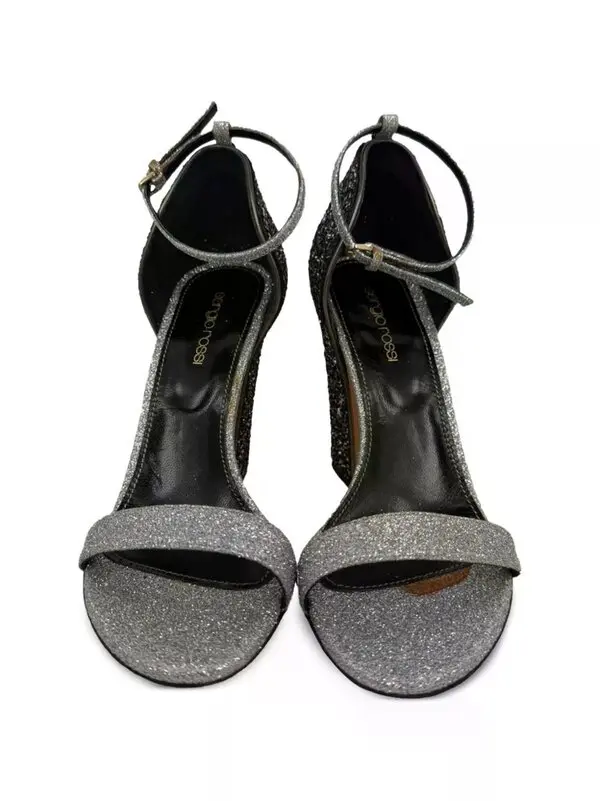 SERGIO ROSSI Glitter Block-heel Sandals