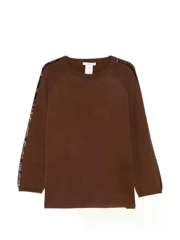 Marina Rinaldi Sequin-embellished Raglan-sleeve Sweater