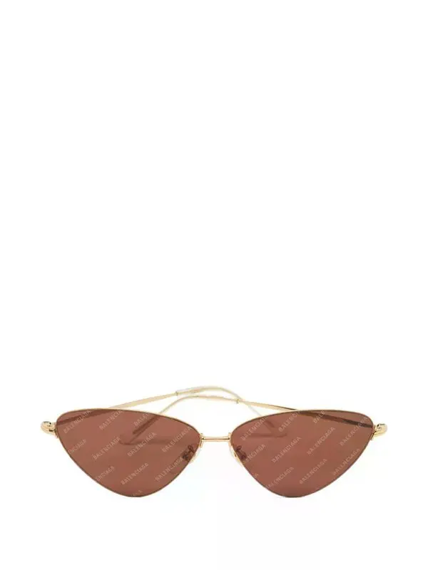 Balenciaga Logo-print Cat-eye Sunglasses - Gold