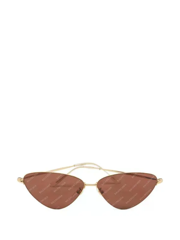 Balenciaga Logo-print Cat-eye Sunglasses - Gold