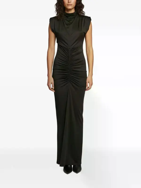 Victoria Beckham High Neck Sleeveless Maxi Dress - Black